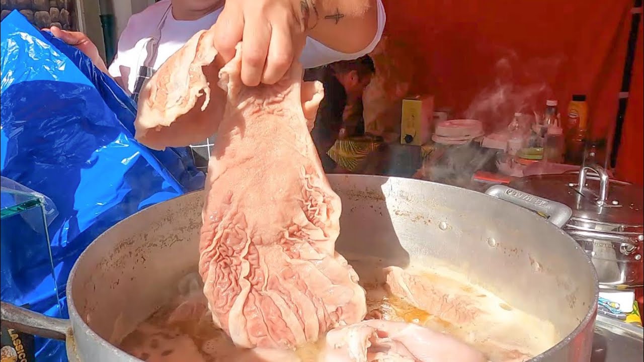 Sandwich of Tripe and Beef. The Lampredotto from Tuscany. Italian ...