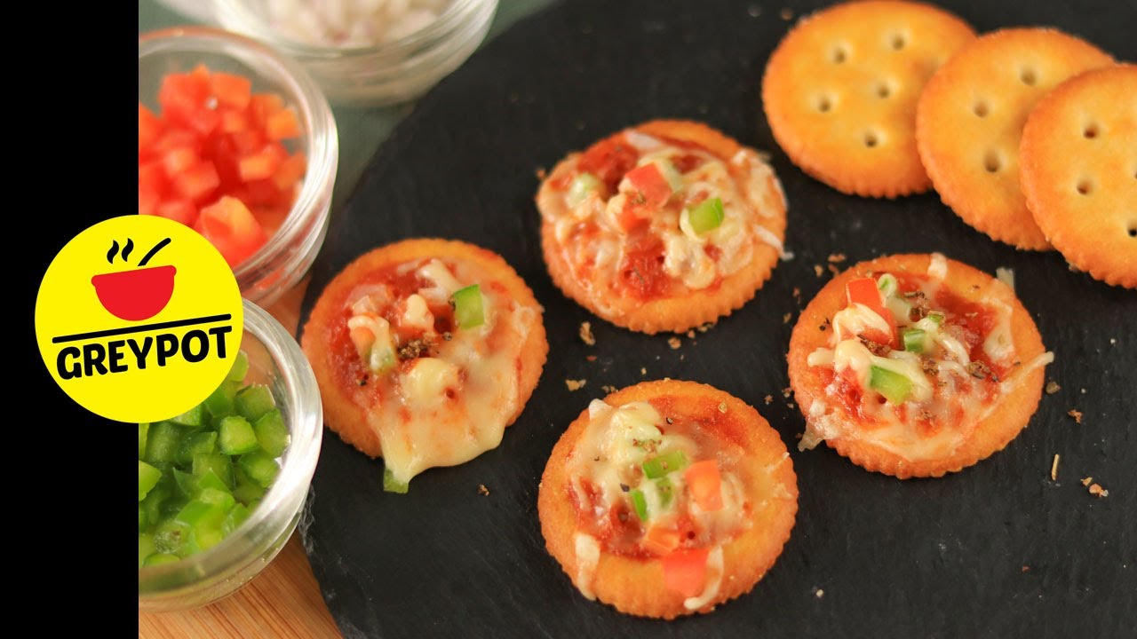Biscuit Pizza | Biscuit Canapes | Mini Pizza Tiffin Box Recipe | # ...