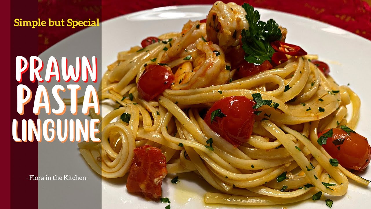 How to cook Prawn and Pasta linguine like Italian with prawn stock ...